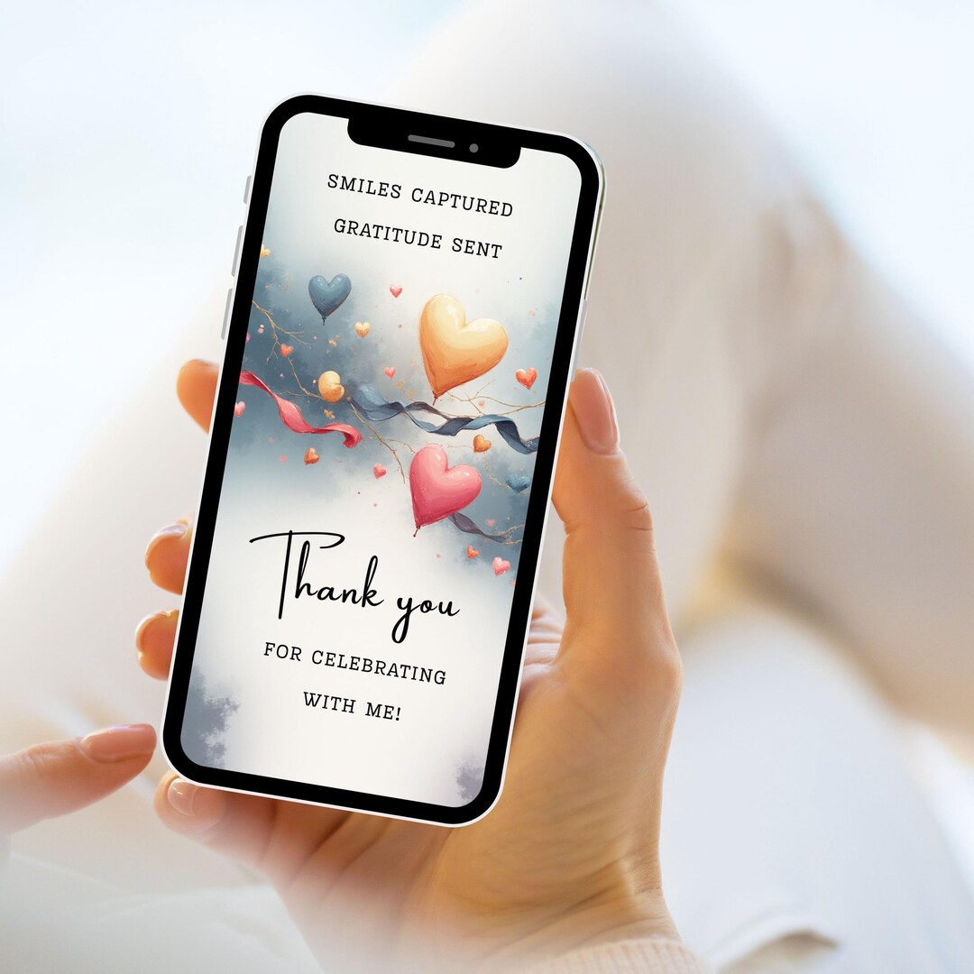 Birthday Thank You Phone Wallpaper, Electronic Instant Download for ...