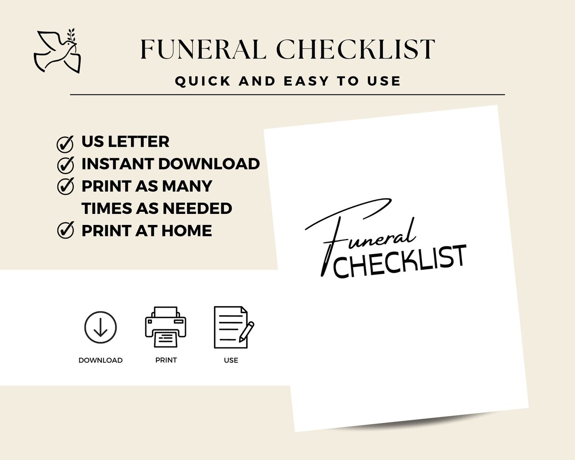 Minimalist Funeral Checklist for Organizing Family Funerals ...
