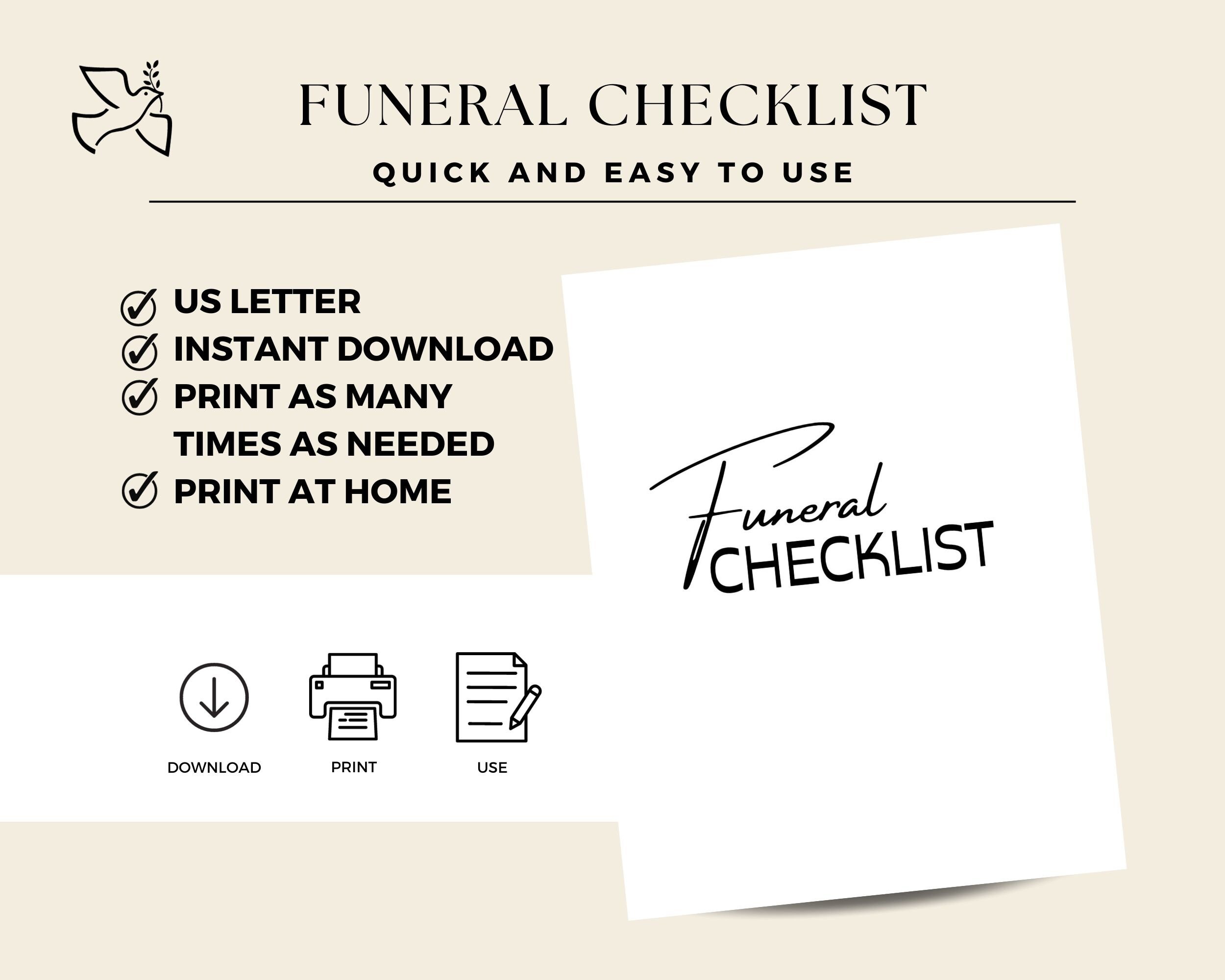Minimalist Funeral Checklist for Organizing Family Funerals ...