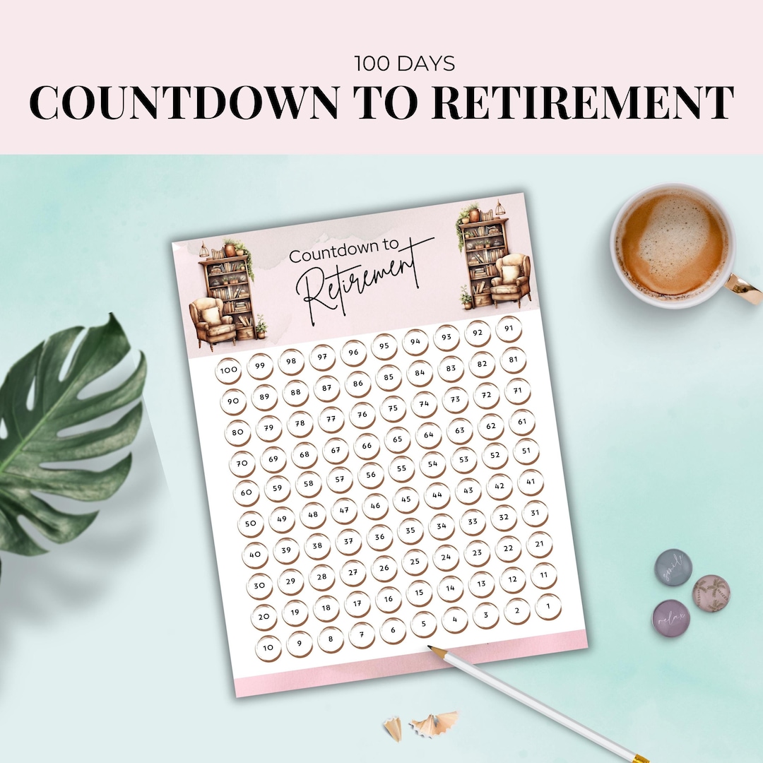 100 Day Countdown to Retirement Calendar, Gift for Retiree, Teacher ...