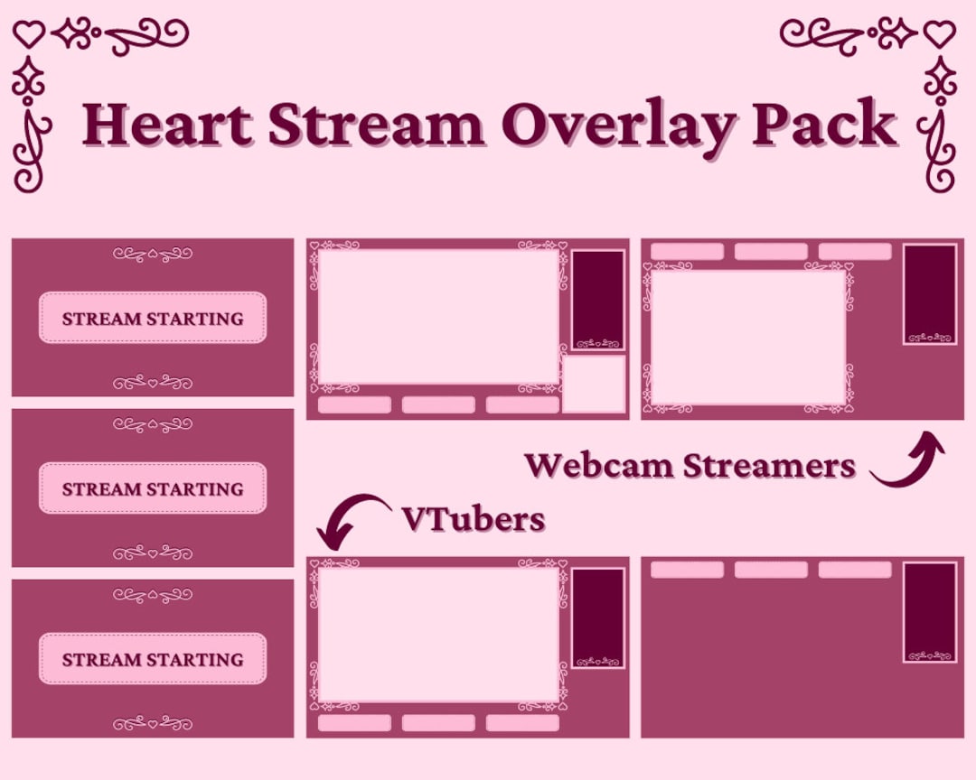 Hearts Stream Overlay Pack - Etsy