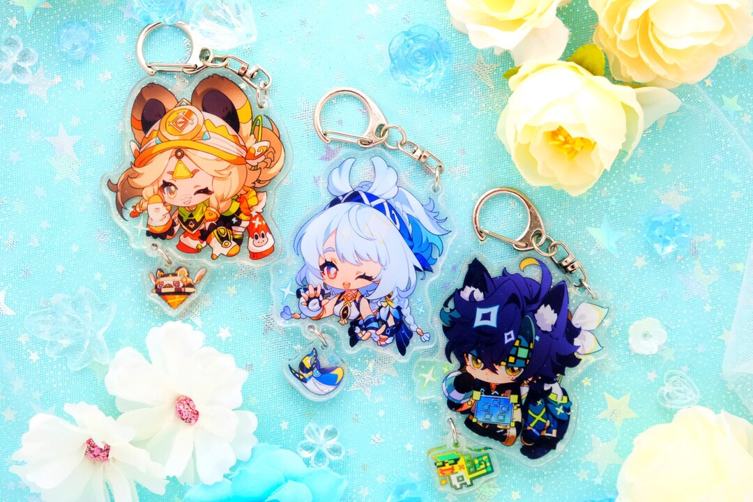 Natlan and More Genshin Impact Chibi Animal Ears Style Keychains With ...