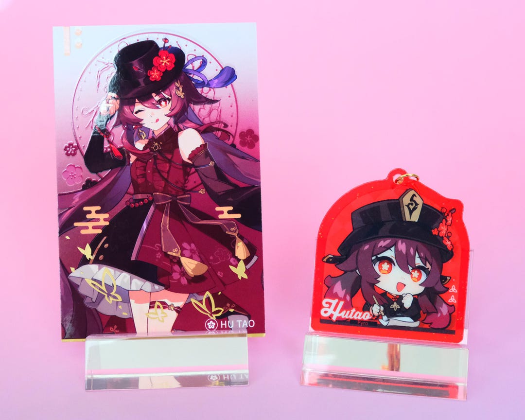 Genshin Impact - Hutao Keychain and Photocard 2 Item Set! Perfect Gift ...