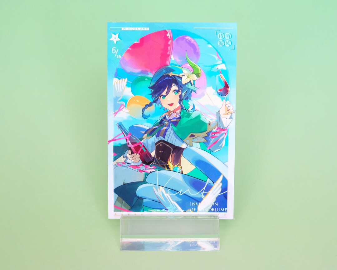 Genshin Impact Invitation of Windblume Venti Photocard Original Art ...