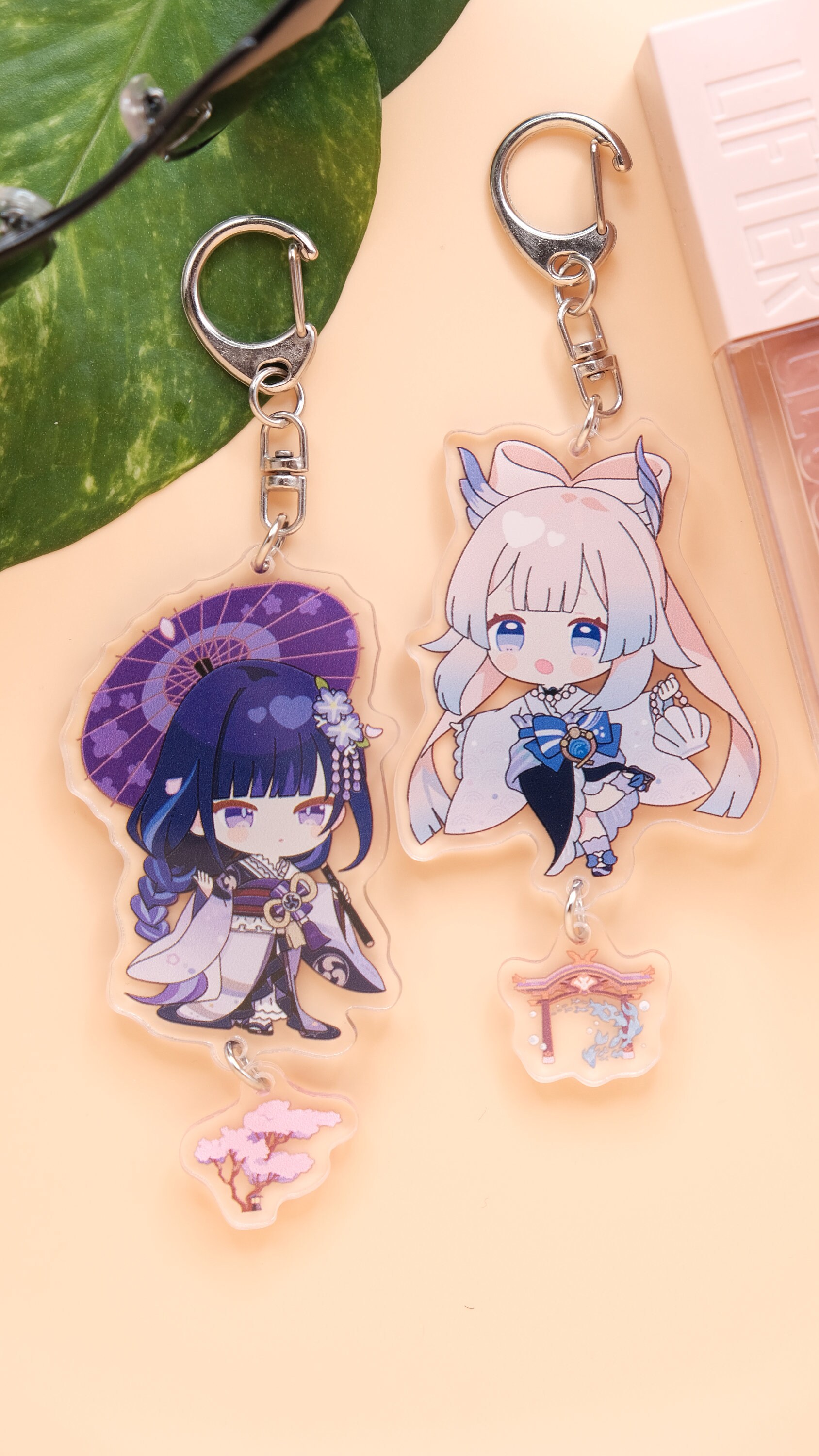 Genshin Impact Clear Acrylic Keychains With Small Charm - Etsy