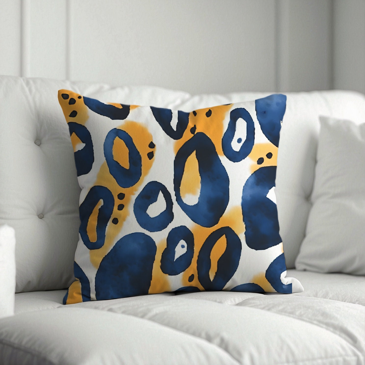 PALETTE PREDATOR | Orange Blue Leopard Print Throw Pillow, Abstract ...