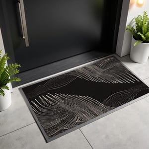 CHIC | Black Striped Doormat - Elegant, Durable Entrance Mat, 29" X 20 ...