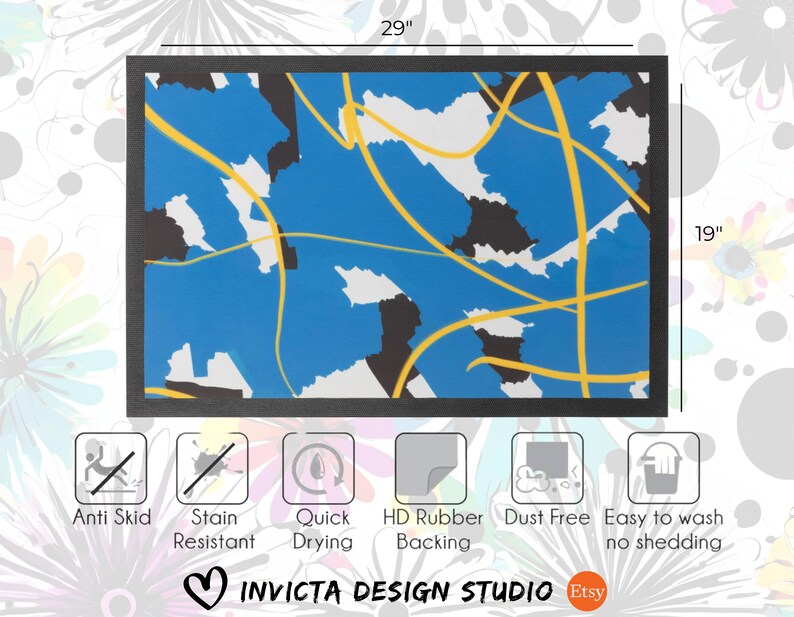 CHIC | Black Striped Doormat - Elegant, Durable Entrance Mat, 29" X 20, Waterproof Entrance Mat ...