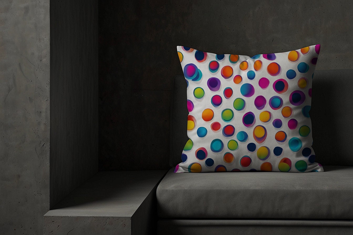CARNIVAL CONFETTI | Vibrant Polka Dot Pillow - Abstract Pillow ...