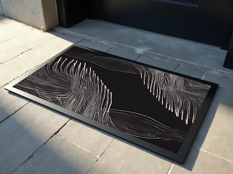 CHIC | Black Striped Doormat - Elegant, Durable Entrance Mat, 29" X 20 ...