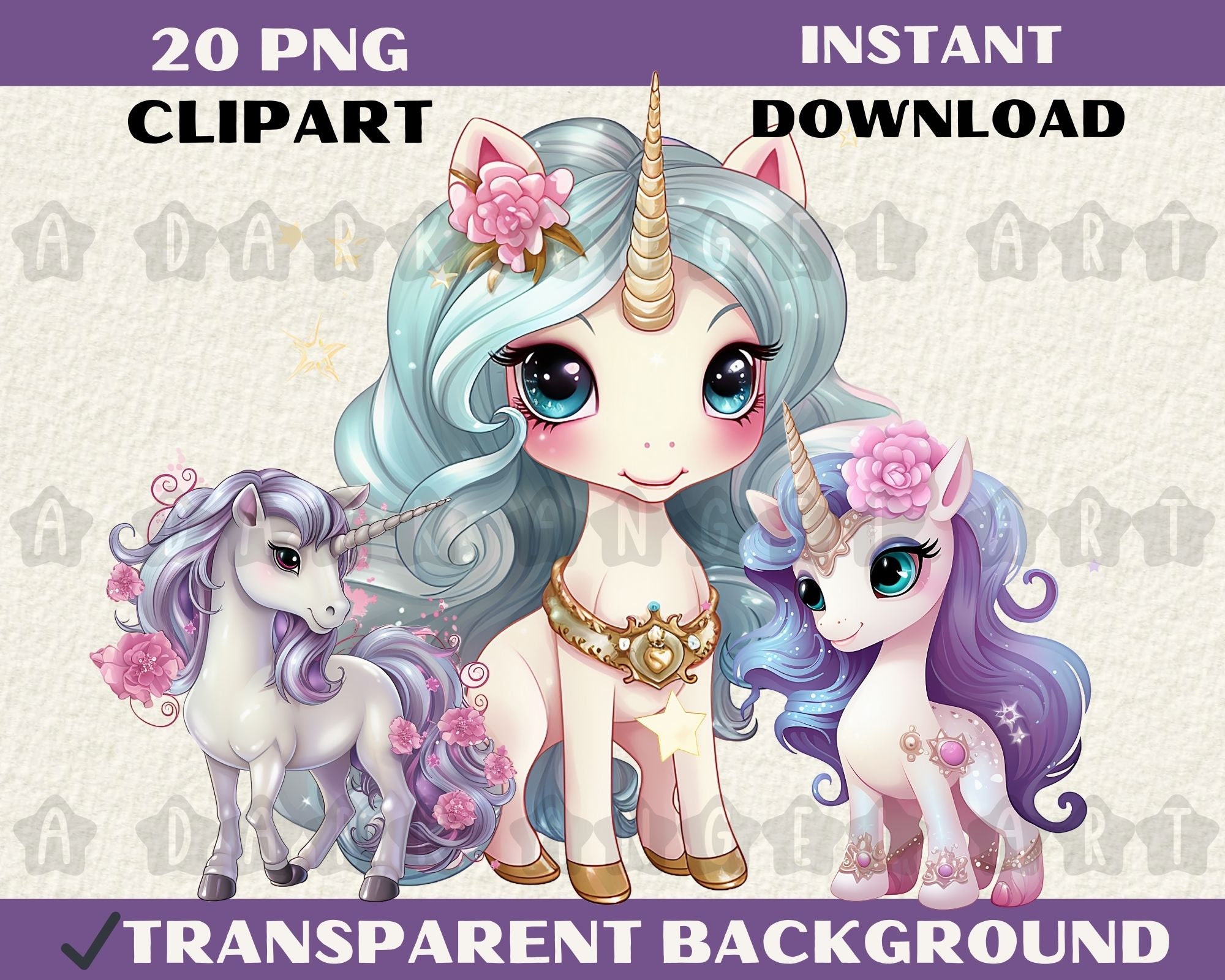 20 PNG Fairytale Magical Mystical Unicorns Clipart, Transparent ...