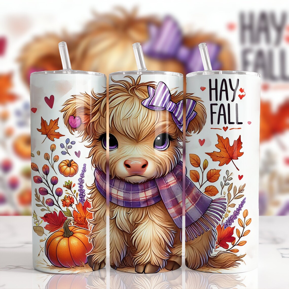 Cute Highland Cow PNG, Hay Fall Png Clipart, Highland Cow Halloween ...