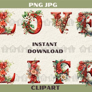 26 PNG Red Christmas Alphabet Clipart, Christmas Letters Clip Art ...