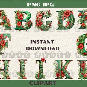 26 PNG Green Christmas Alphabet Clipart Christmas Letters Clip Art ...