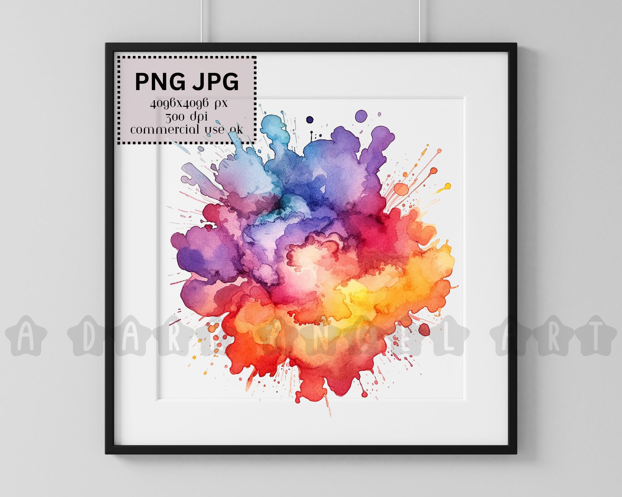 40 PNG Watercolor Splash Clipart Transparent Background - Etsy