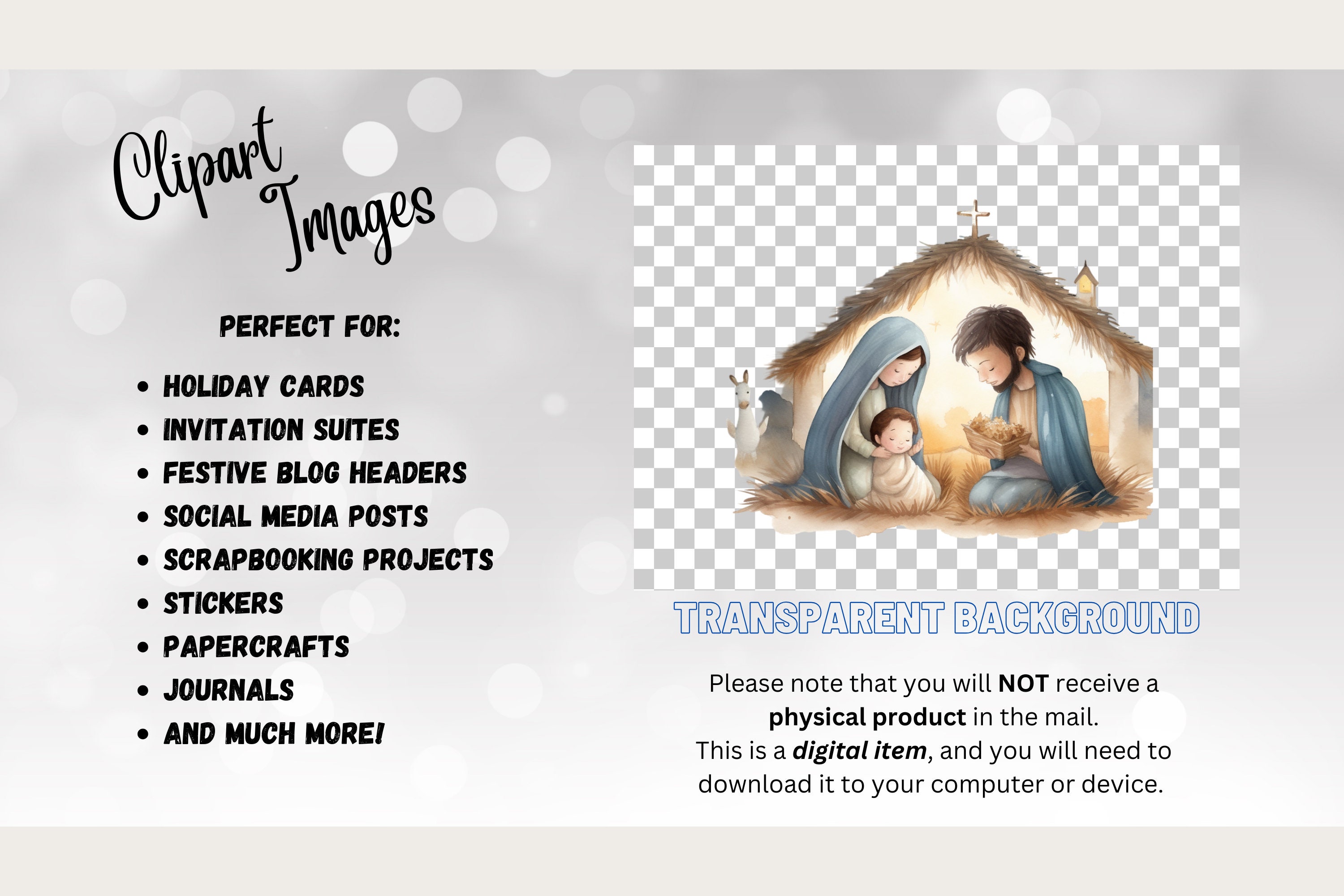 50 PNG Cute Nativity Scene Clipart Christmas Angel Jesus 3 - Etsy