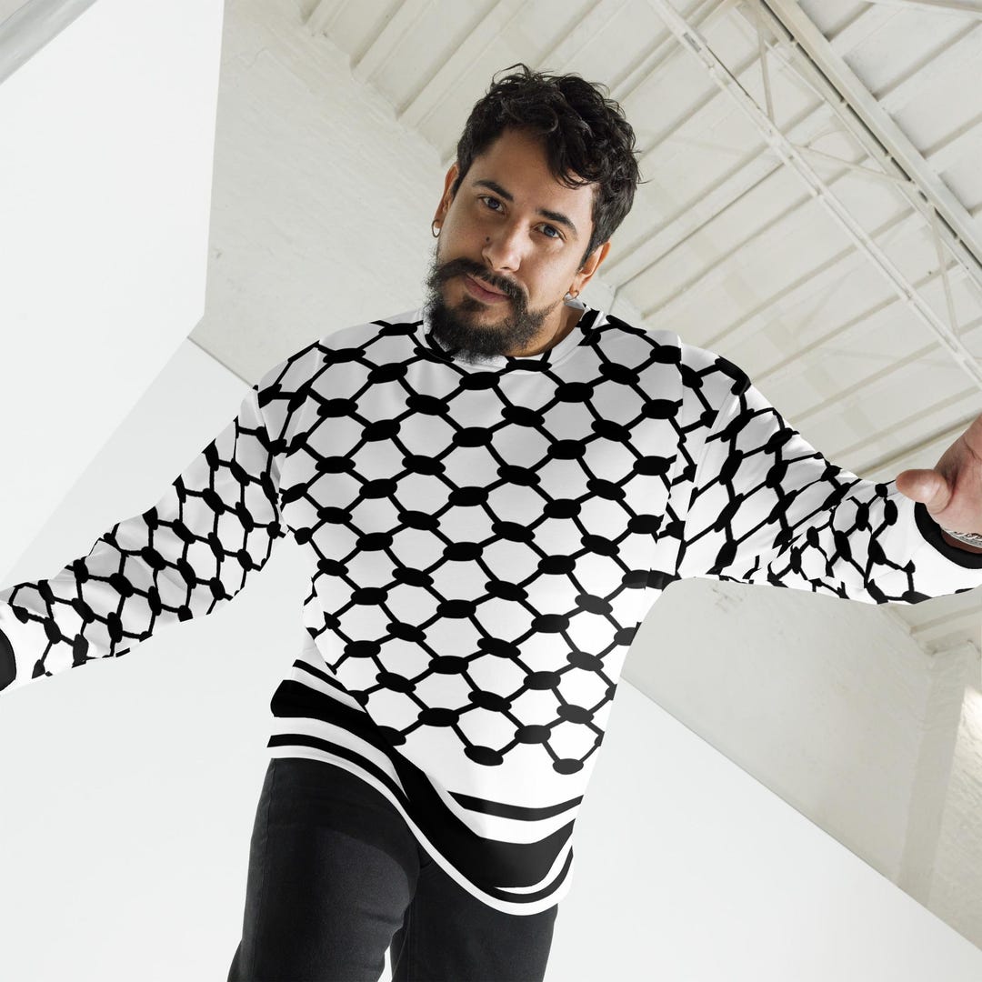 Palestine Keffiyah Printed Unisex Sweatshirt, Free Palestine, Kuffiyah ...