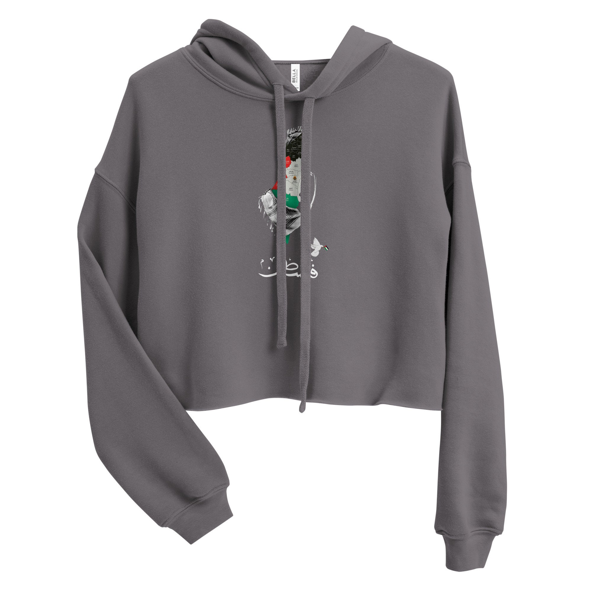 Gaza Design Palestine Keffiyah Map Crop Hoodie, Designed in Gaza ...