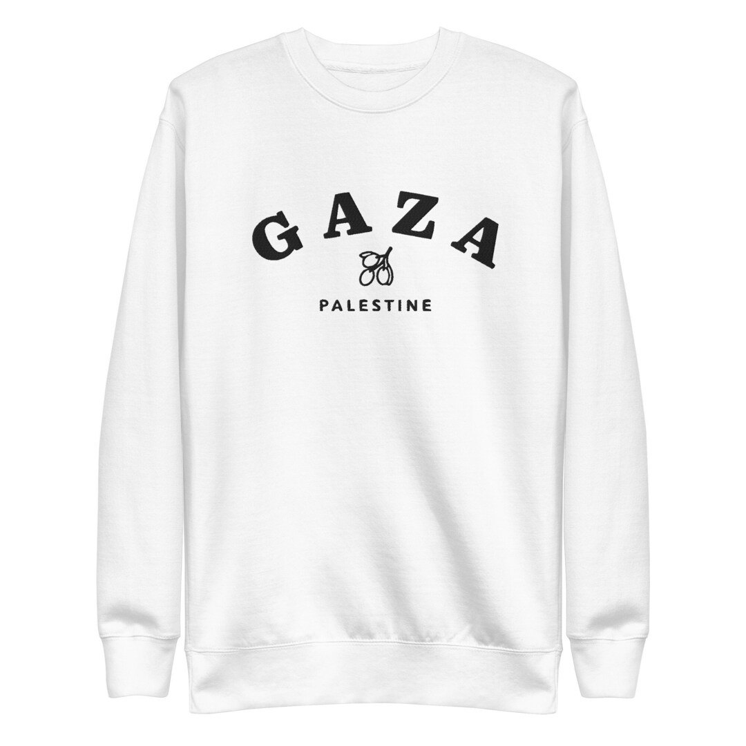 Gaza Palestine Embroidered Crewneck Sweater, 8 Colors, S-3XL, Unisex ...