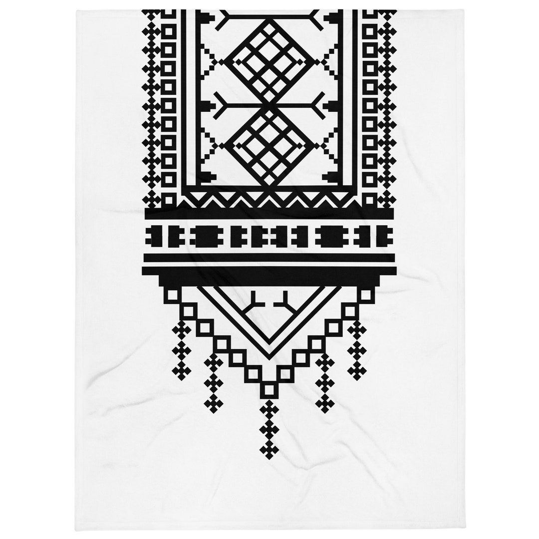 Palestine Tatreez Throw Blanket, Palestinian Embroidery Print Throw ...