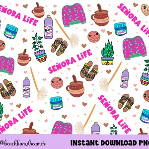 Señora Life Png, Vaporu, Chancla, Concha, Coffee, 20oz Skinny Tumbler ...