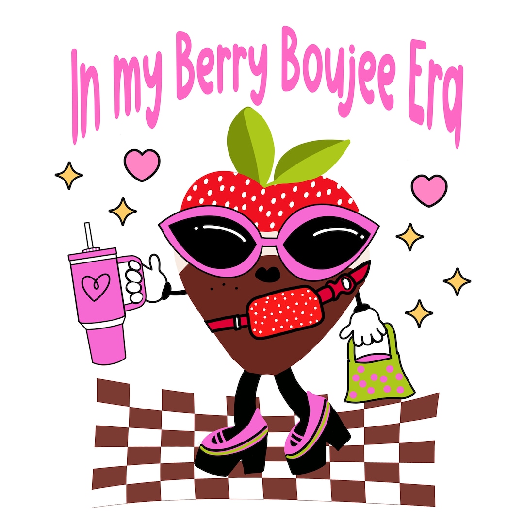 Berry Boujee Era Png, Stanley Cup, Strawberry, Chocolate, Sunnies ...