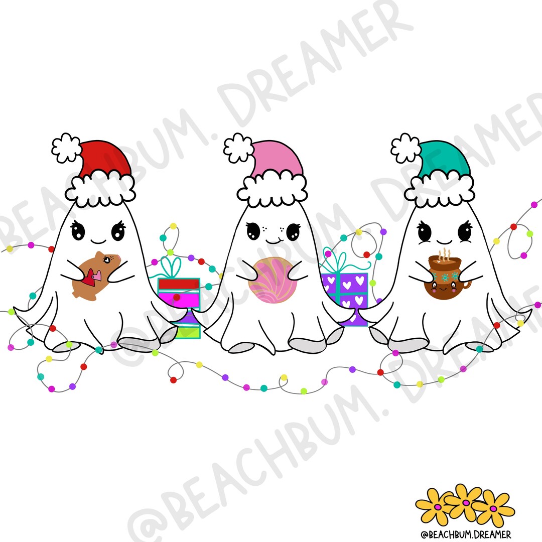 Christmas Ghost, Pan Dulce, Concha,cafecito, PNG, Coffee, Feliz Navidad ...