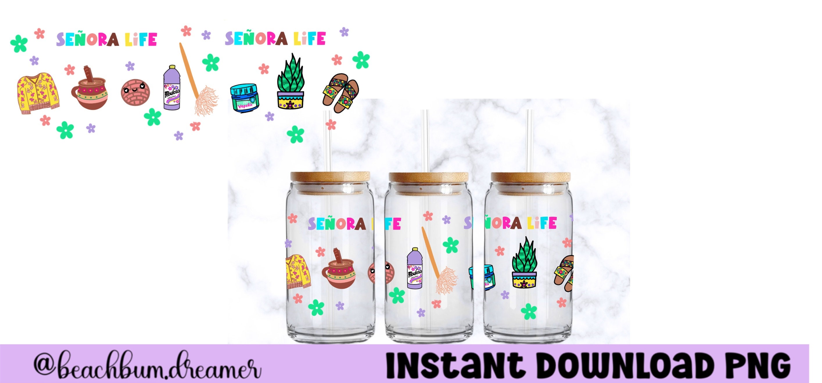 16 Oz Senora Life Señora Libbey Cup PNG Sublimation File - Etsy