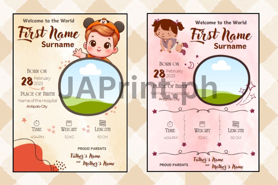 Baby Birth Information - Etsy
