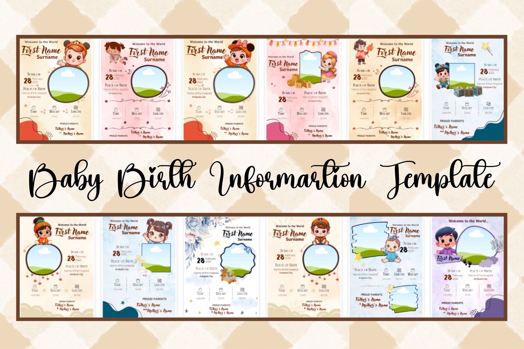 Baby Birth Information - Etsy