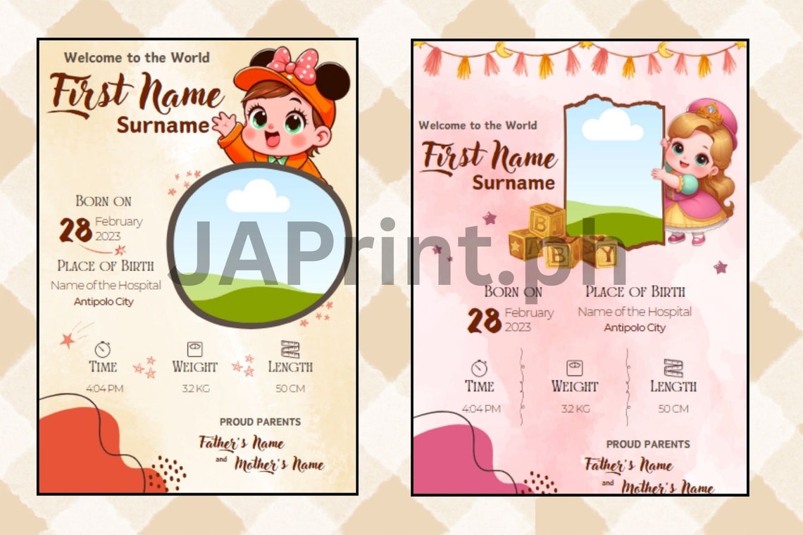 Baby Birth Information - Etsy