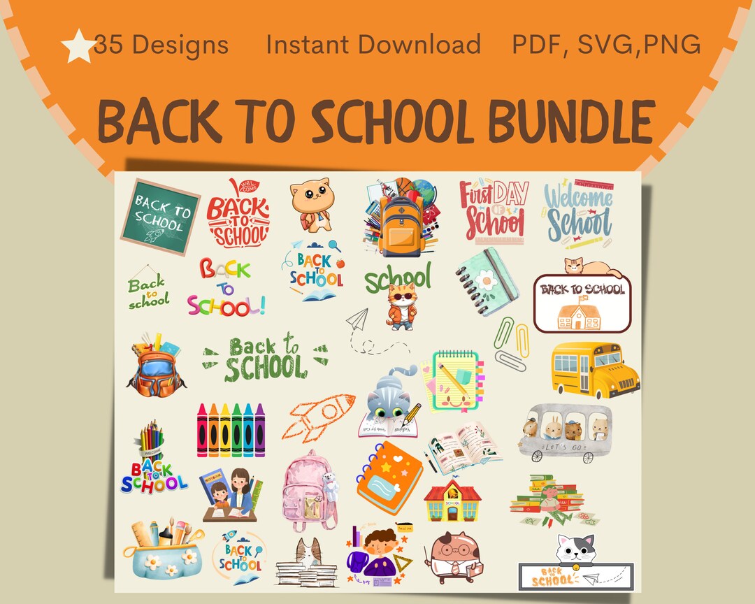 Back to School Bundle PNG, Back to School Bundle, Super Bundle, Bundle ...