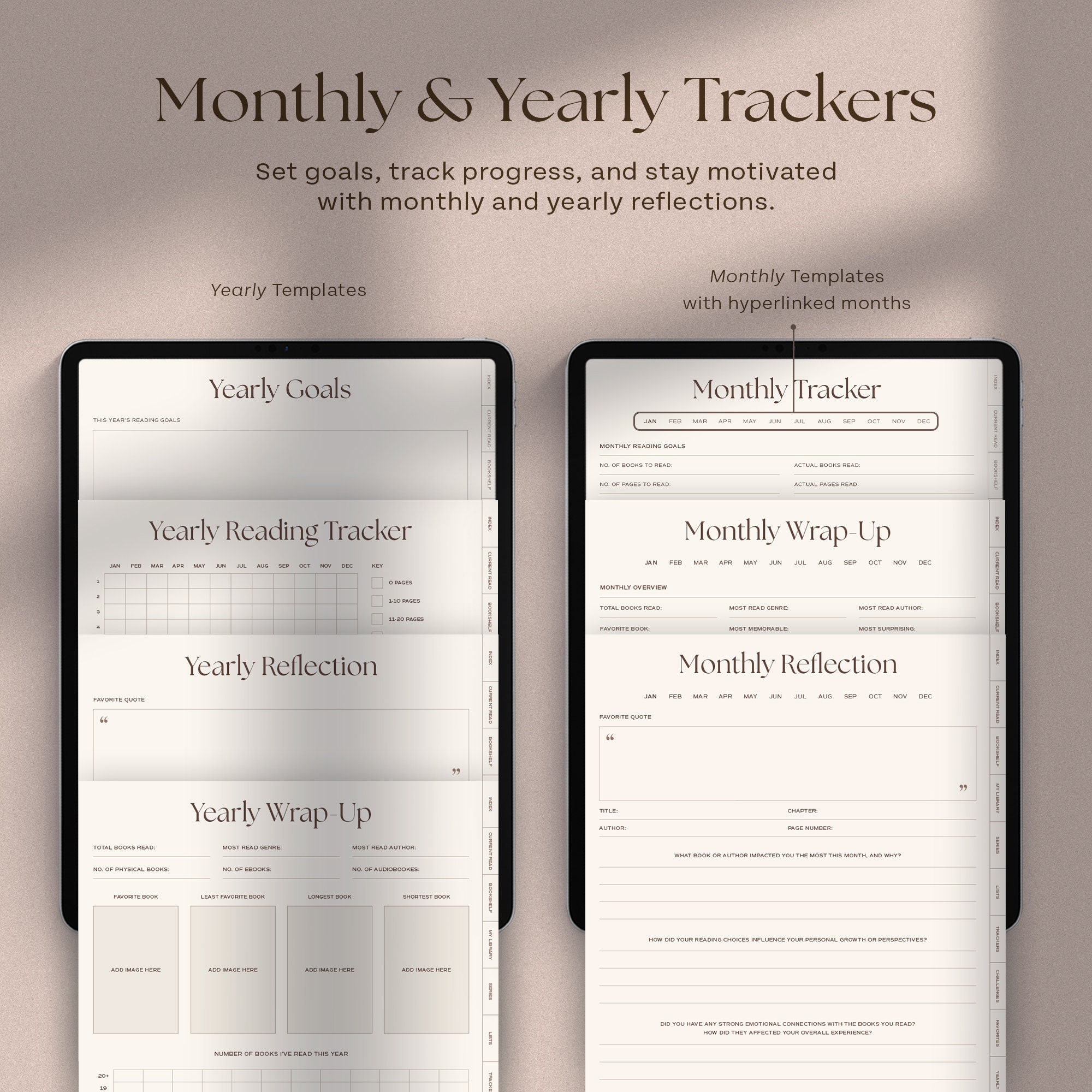 Digital Reading Journal, Book Review, Reading Log, Goodnotes Reading ...