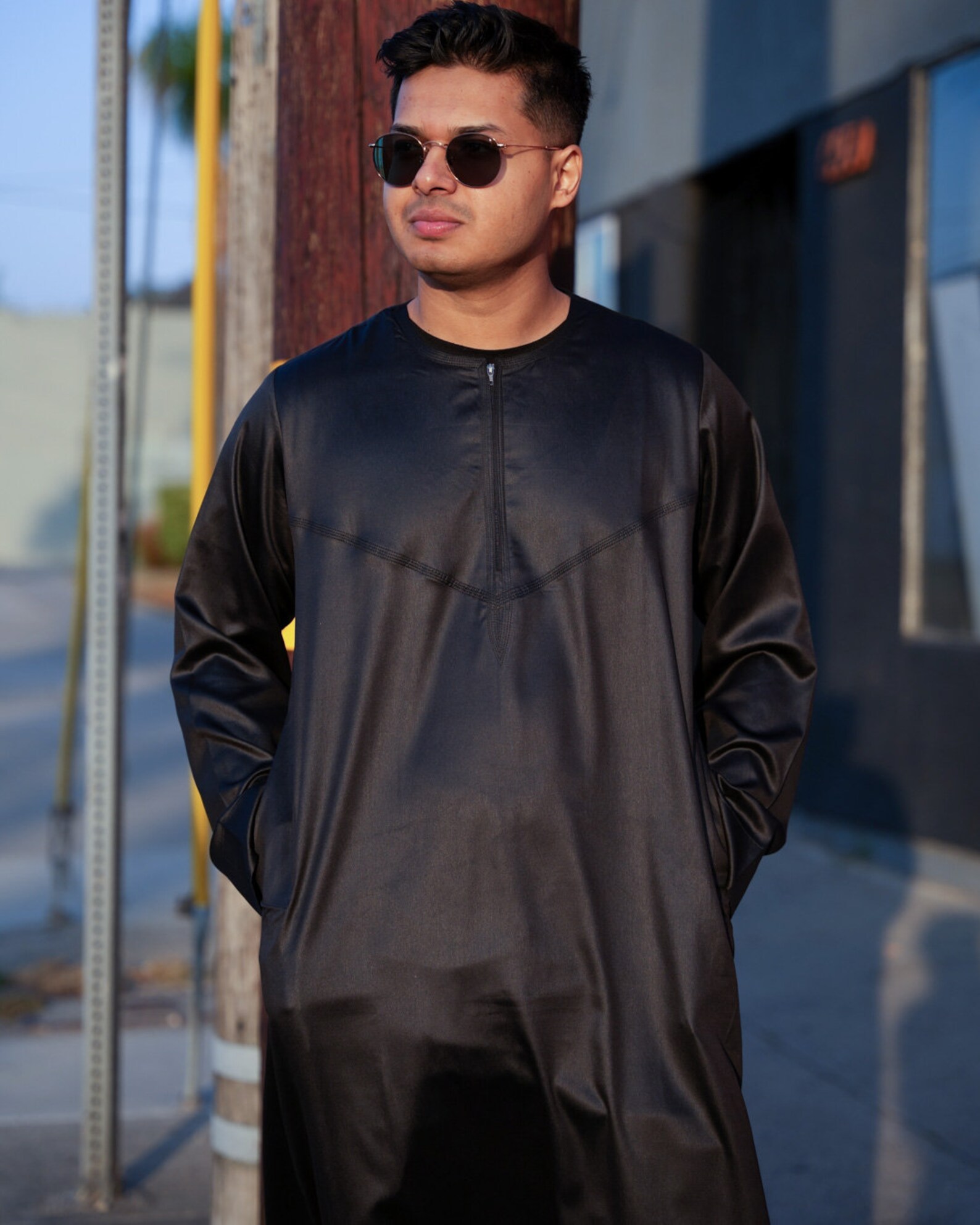 Omani Men's Thobe by AL BURAQ Black Color & Luxurious Fabric - Etsy