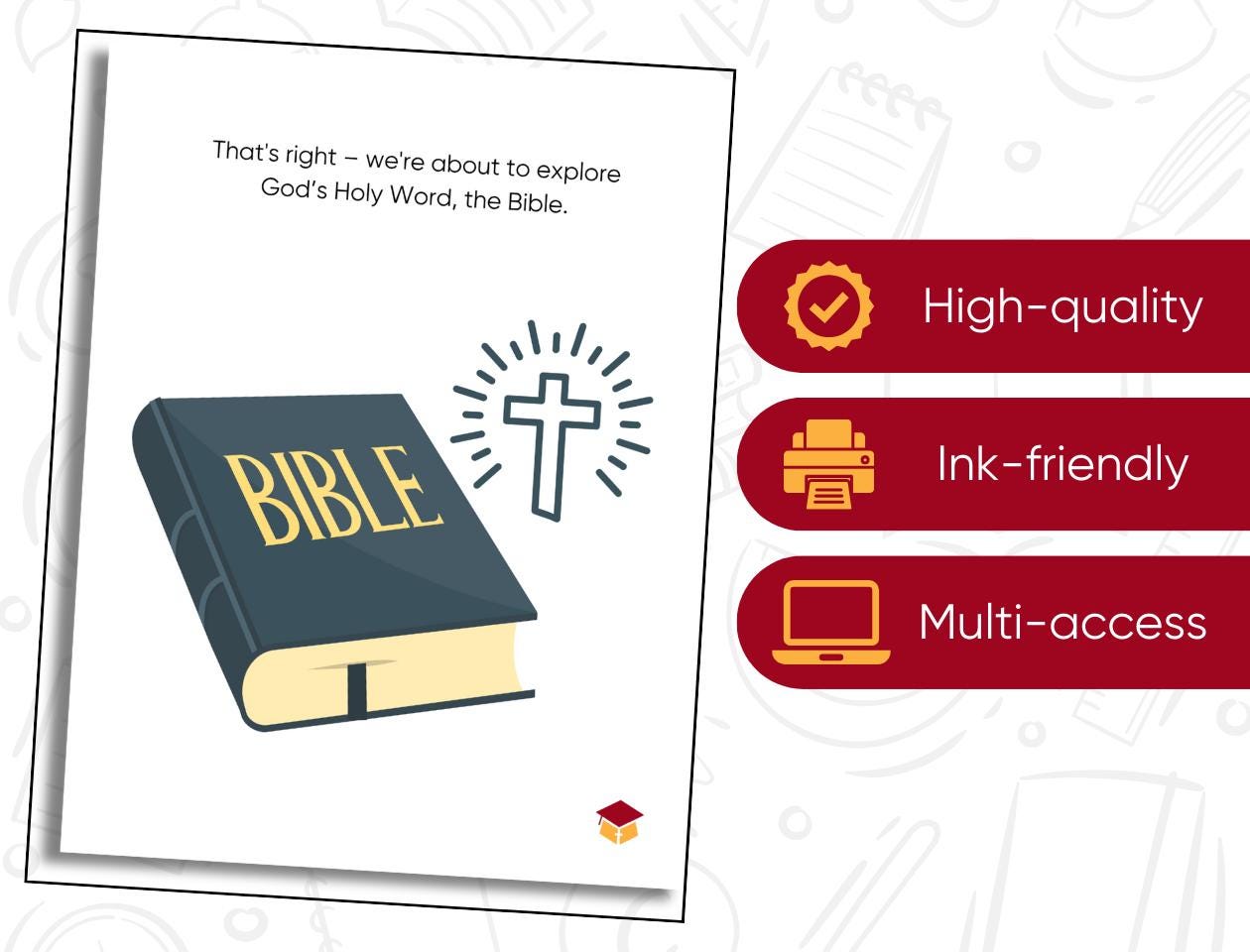 Kids Bible Book Children Printable Book Bible Sunday School Storybook ...