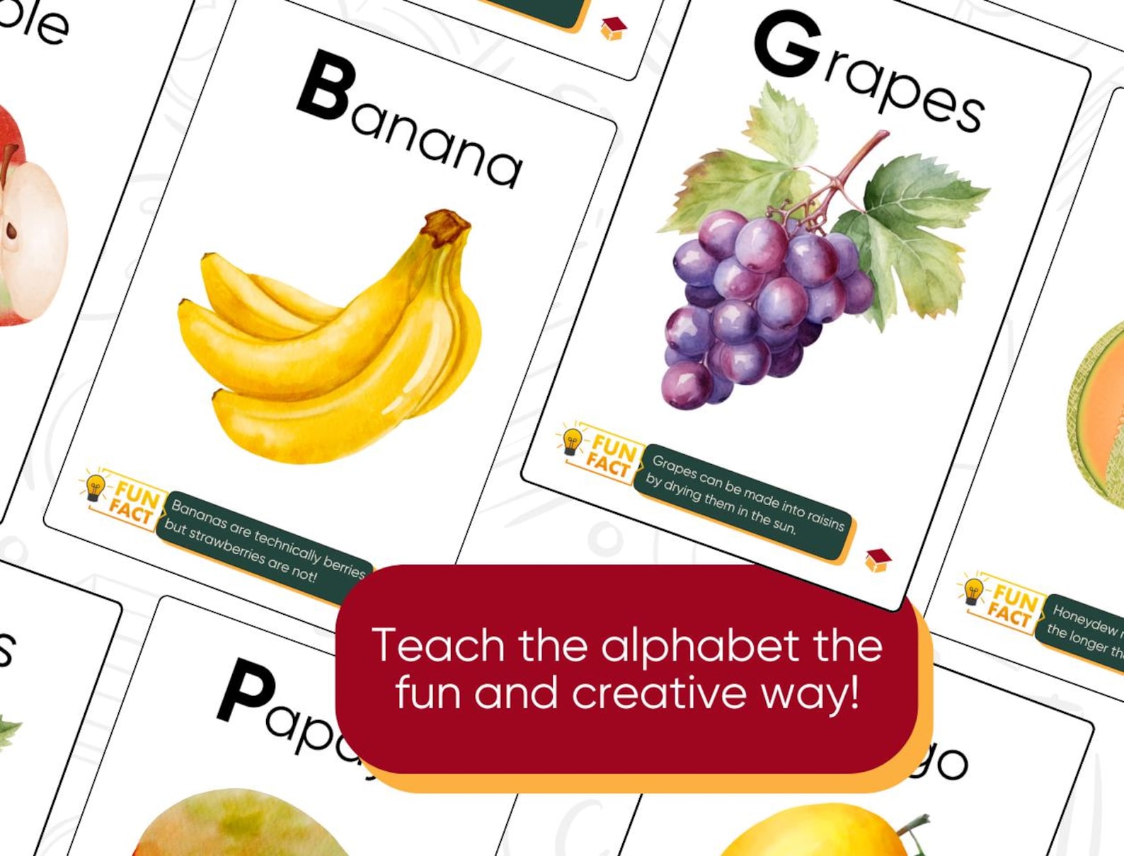 FREEBIE INSIDE Printable Alphabet Fruits Learning ABC With Fruits ...