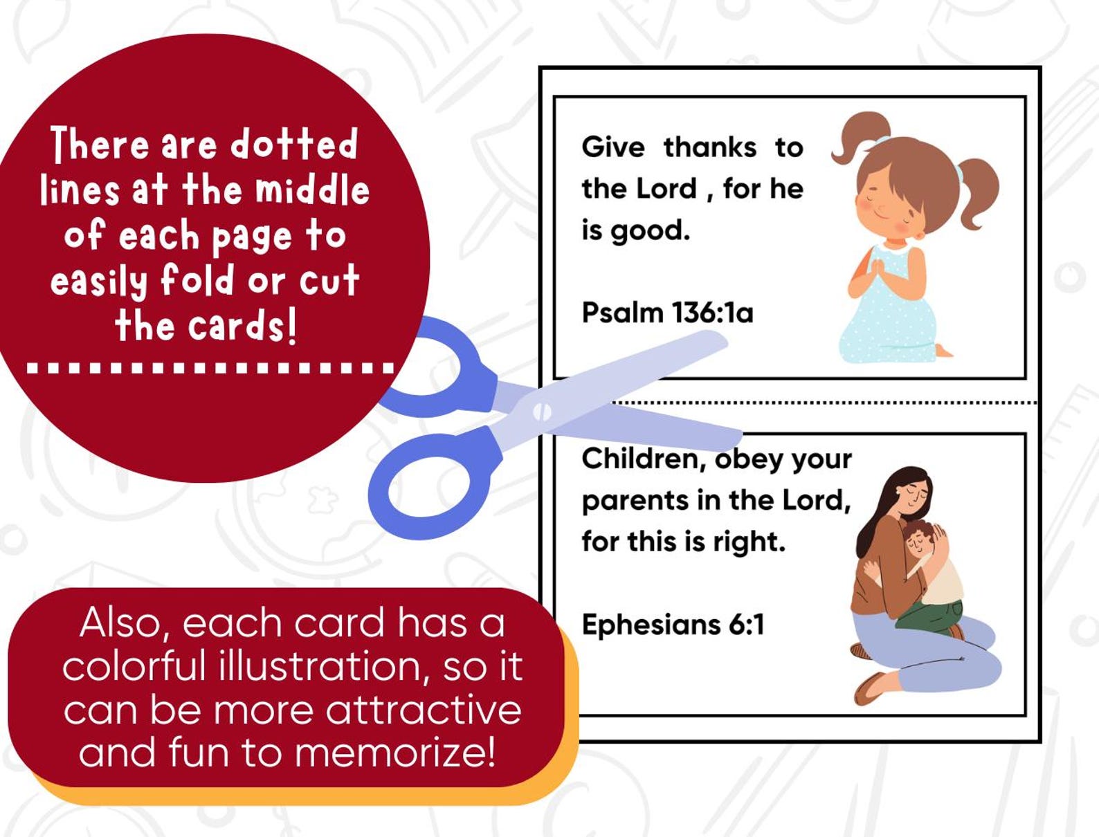 Bible Verse Flashcards for Kids Preschool Printables Kids' Church Bible ...