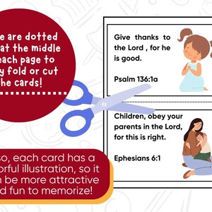 Bible Verse Flashcards for Kids Sunday School Bible Cards Children ...