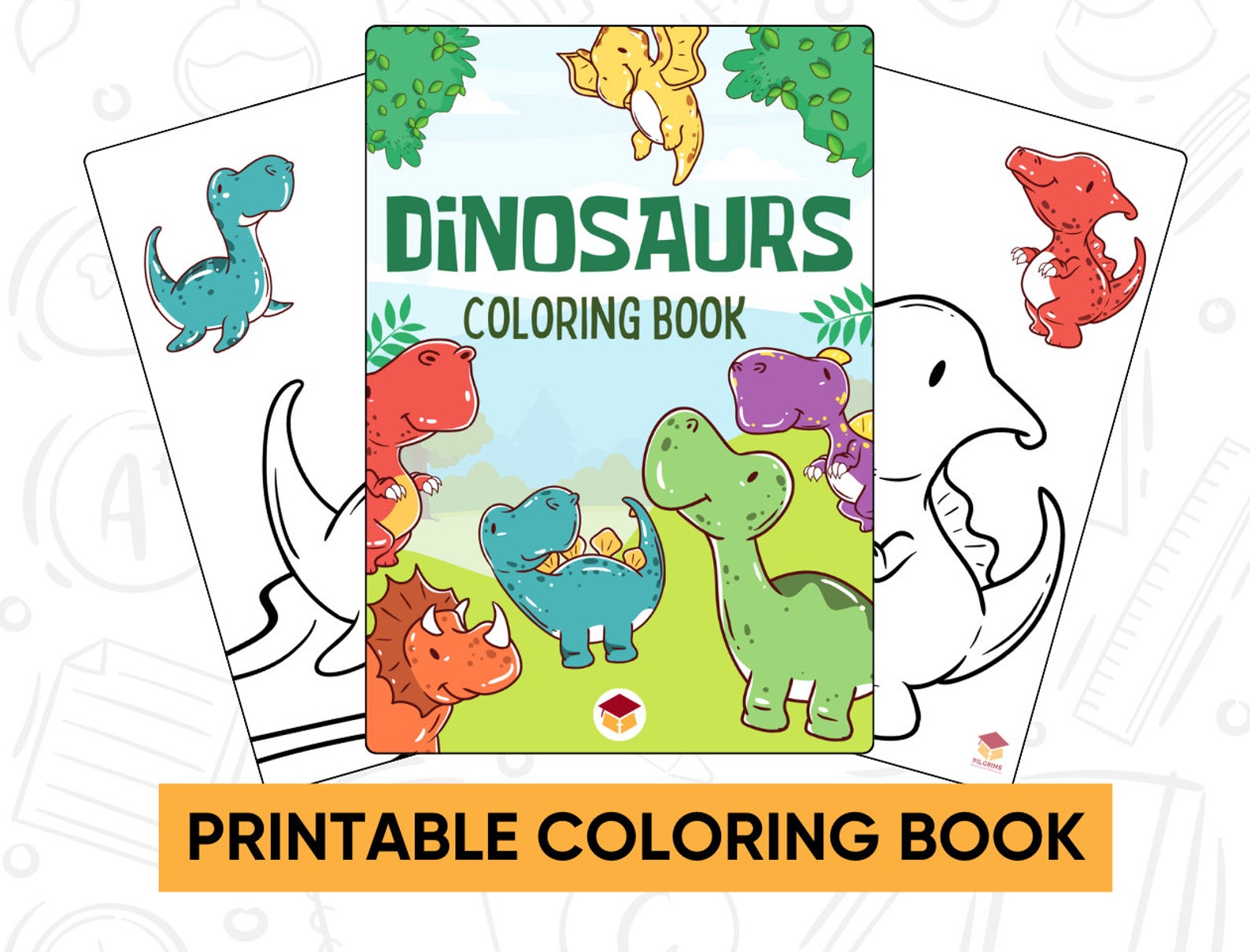 Dinosaur Coloring Book Kids Printable Dinosaurs Coloring Pages Kids T ...