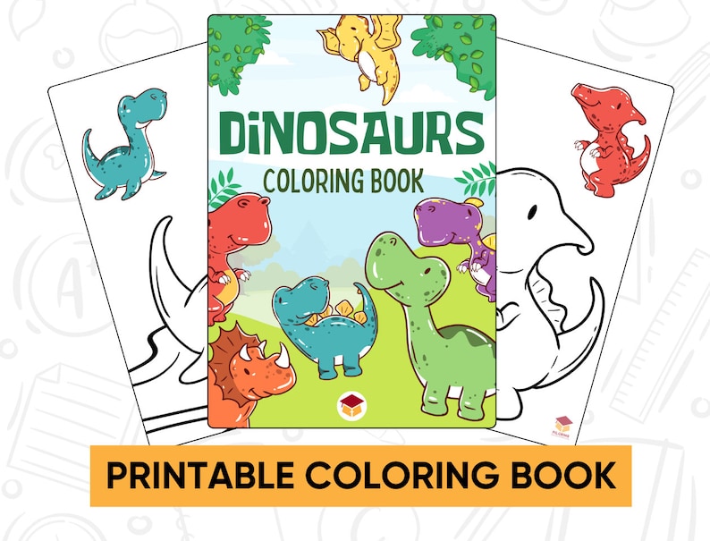 FREEBIE INSIDE Dinosaurs Printable Coloring Book for Kids Get a Free ...