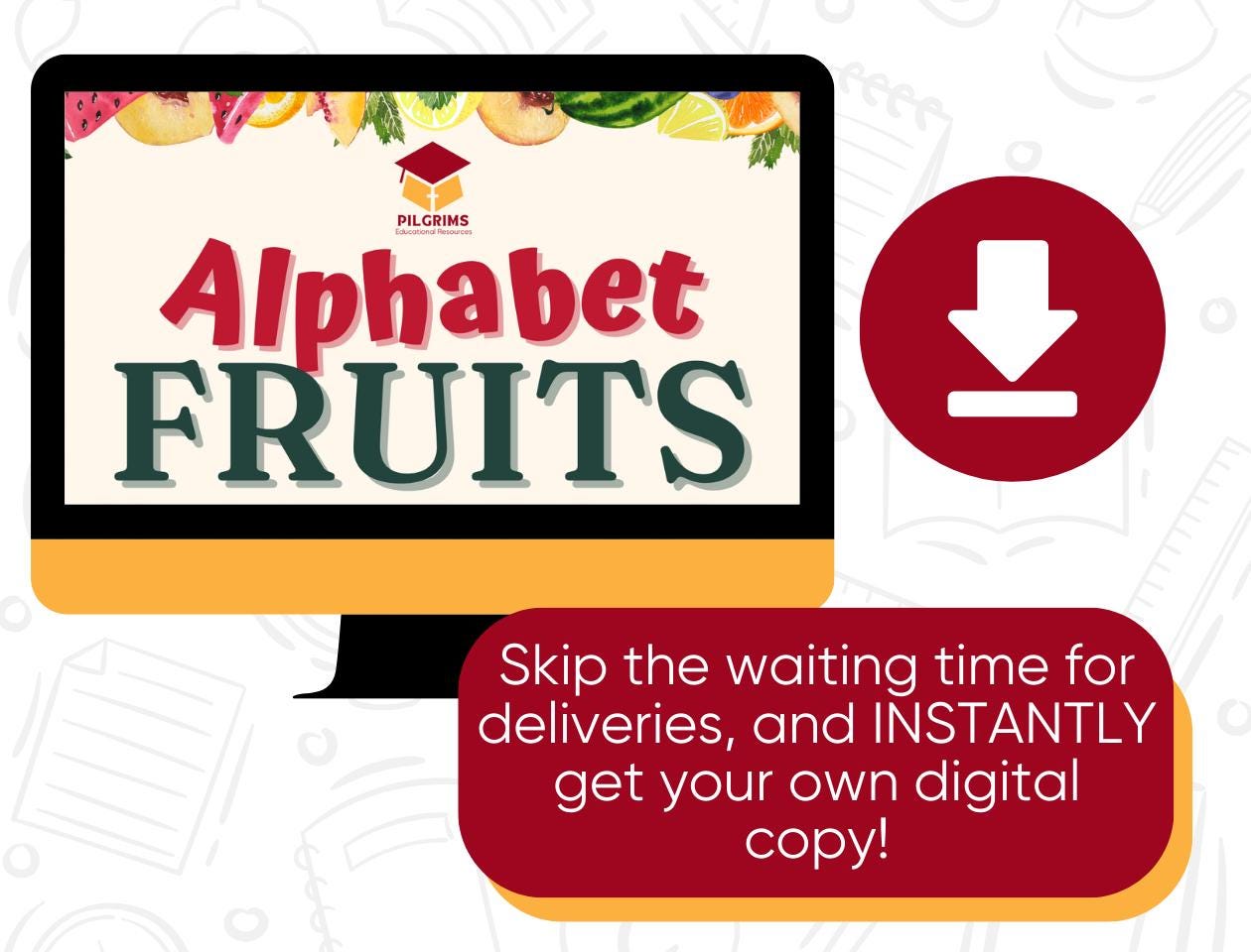 FREEBIE INSIDE Printable Alphabet Fruits Learning ABC With Fruits ...