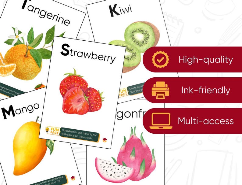 FREEBIE INSIDE Printable Alphabet Fruits Learning ABC With Fruits ...