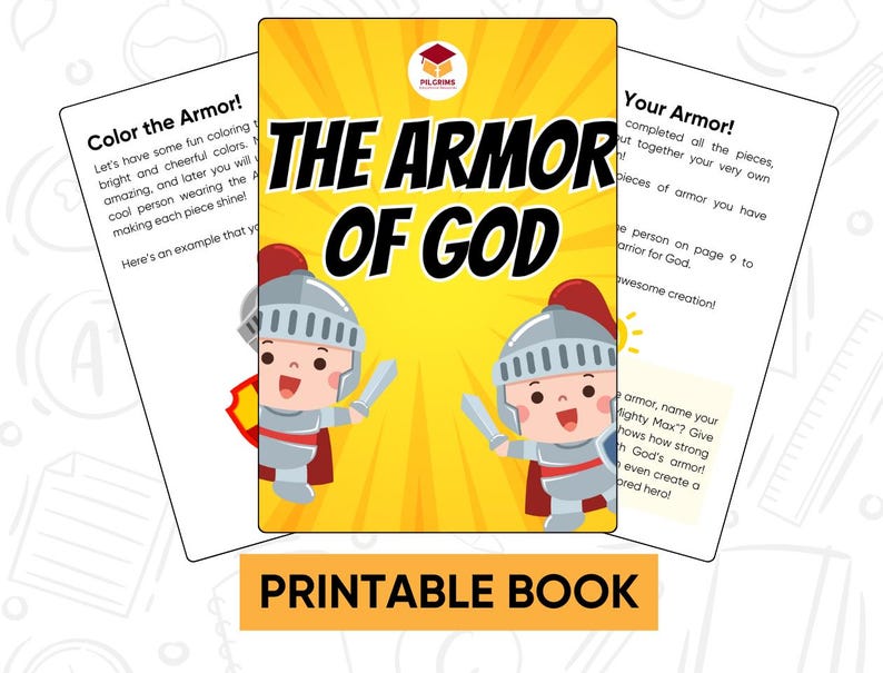 Kids Bible Worksheets Armor of God Activity Sunday School Kids Armor ...