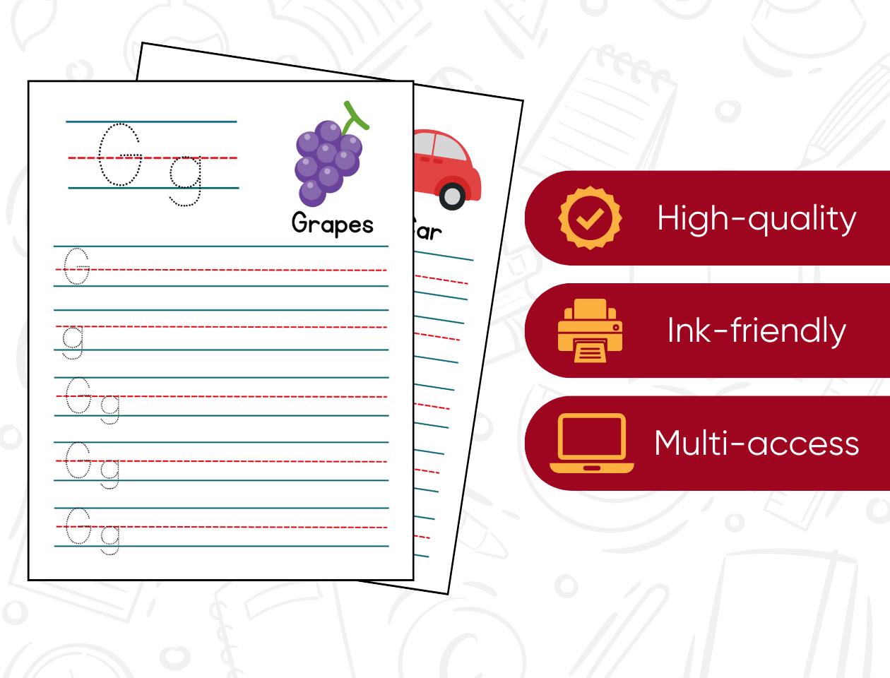 Alphabet Writing Book Kids Printable Writing Alphabet Practice Writing ...