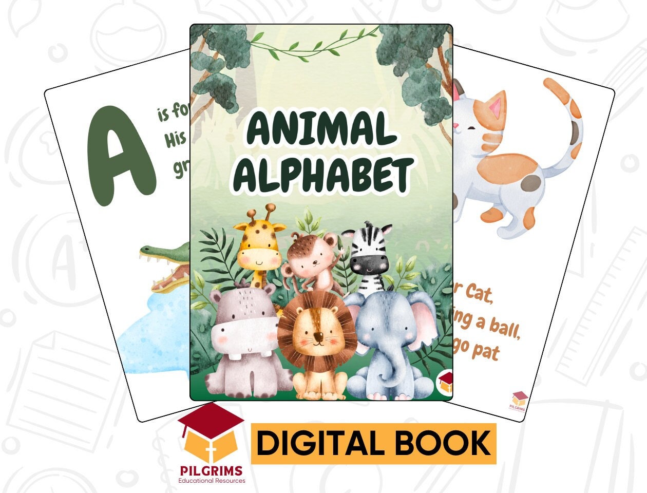 Animal Alphabet Poems Kids Alphabet Cards Animal ABC Kids Short Poems ...
