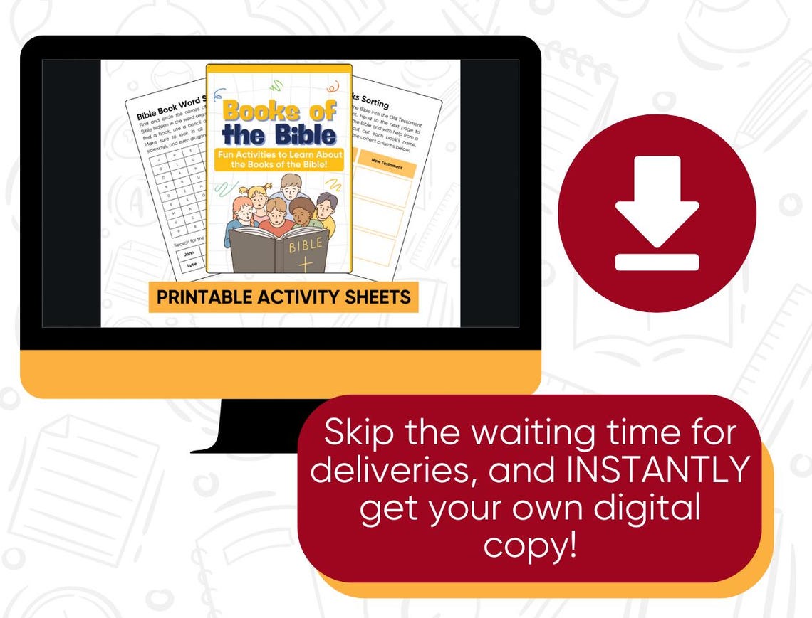 Kids Bible Books Activity for Kids Sunday School Bible Worksheets Old ...