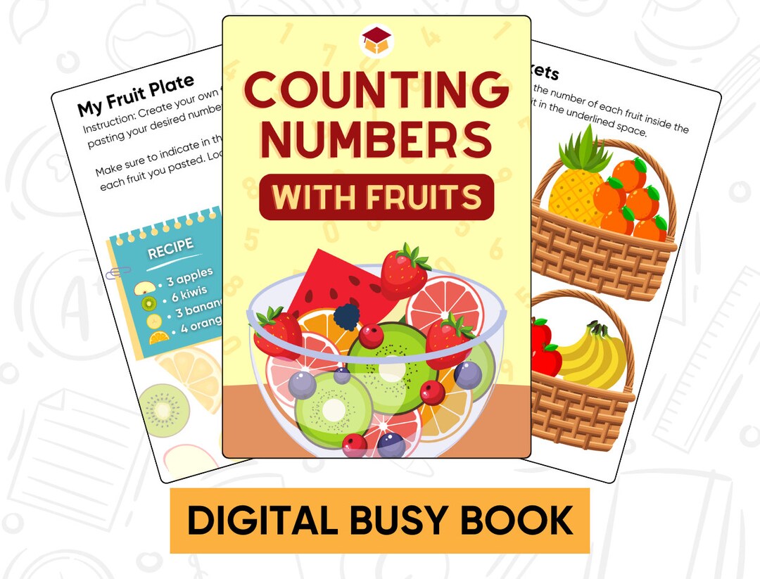 Fruits Counting Numbers Activity Book Kids Counting Fruits Number Kids ...