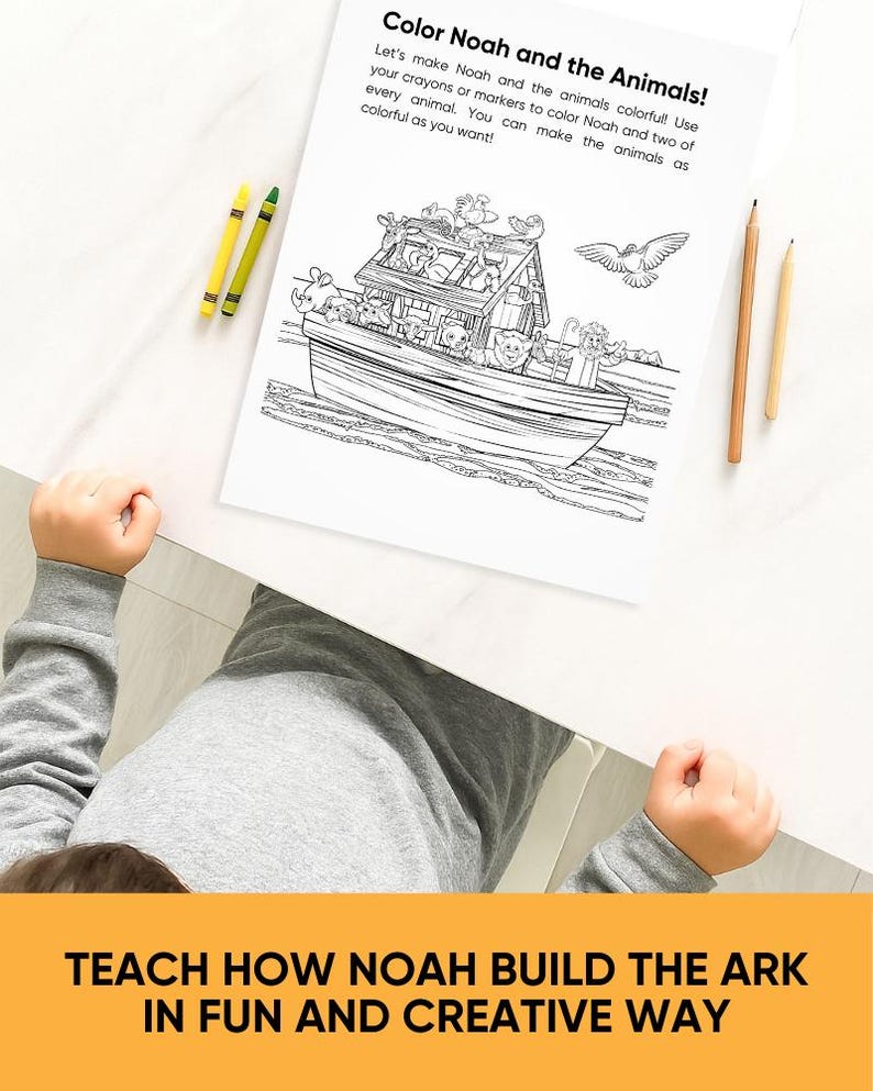 Printable Noah's Ark Animals Busy Book Activity Worksheets Sunday ...