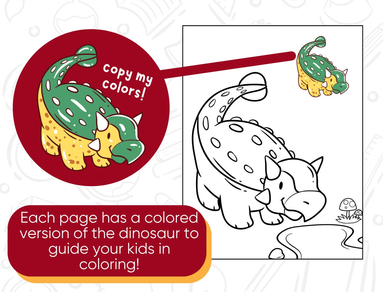 FREEBIE INSIDE Dinosaurs Printable Coloring Book for Kids Get a Free ...