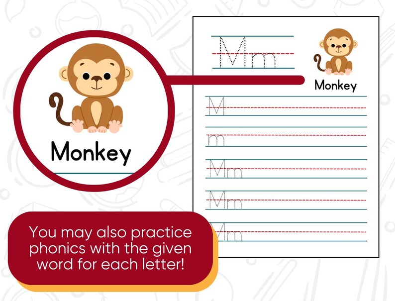 Alphabet Writing Book Kids Printable Writing Alphabet Practice Writing Sheets Printable ABC ...